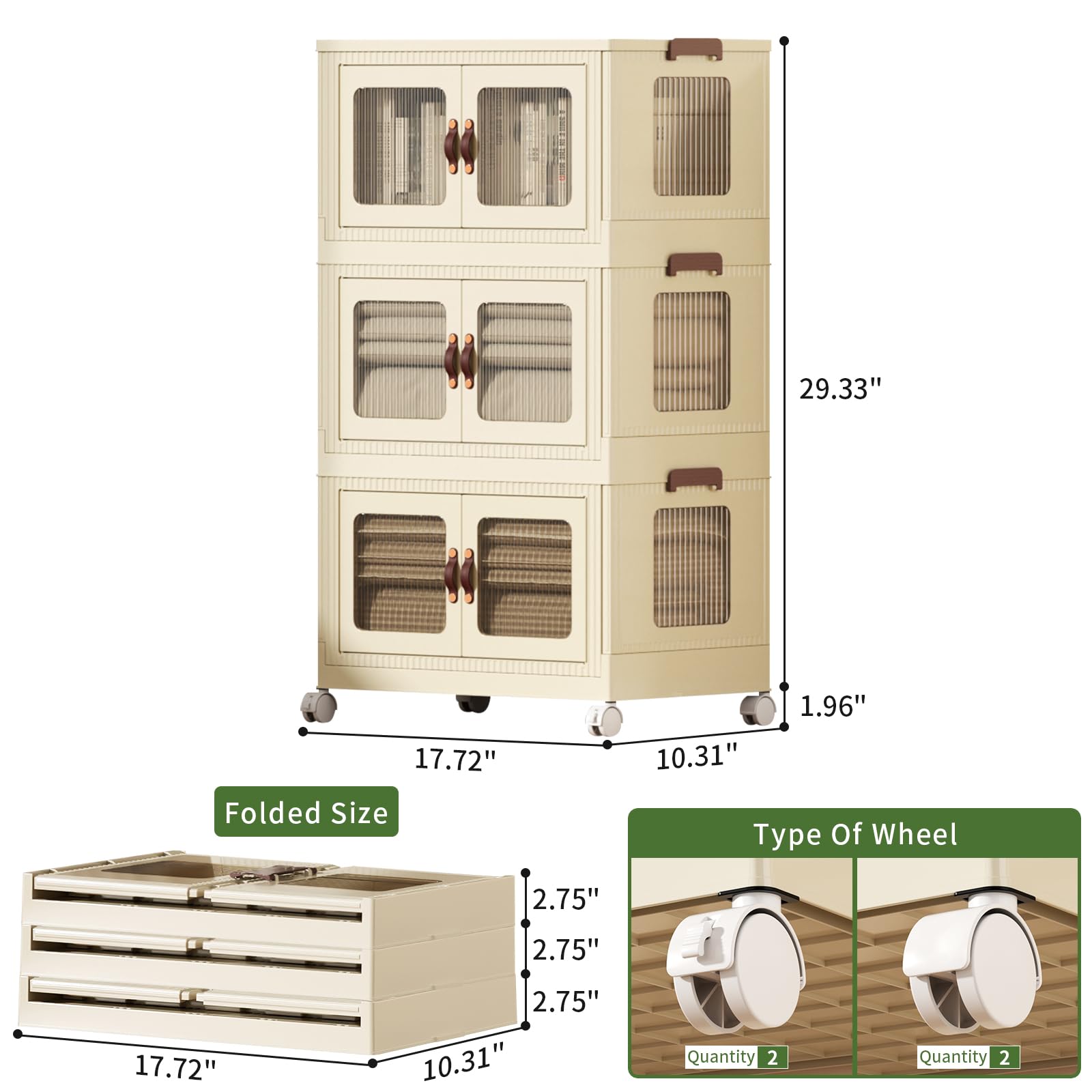 Stackable Storage Bins 30 Qt, Collapsible Storage Bins with Lids and ...