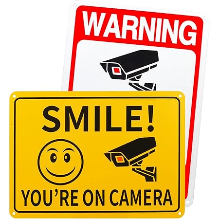 Amazon.com: Hillman 843296 Security Cameras in Use Sign, 10 in. x 14 in ...