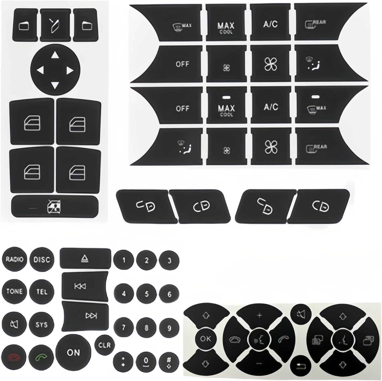 Amazon.com: Lskioer Car Button Stickers Interior Decals, Interior Door ...
