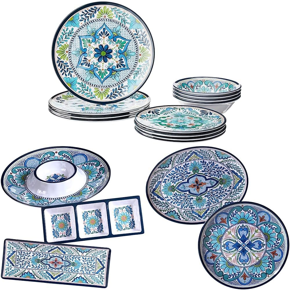 Amazon.com | Certified International Talavera Melamine 12 pc Dinnerware ...