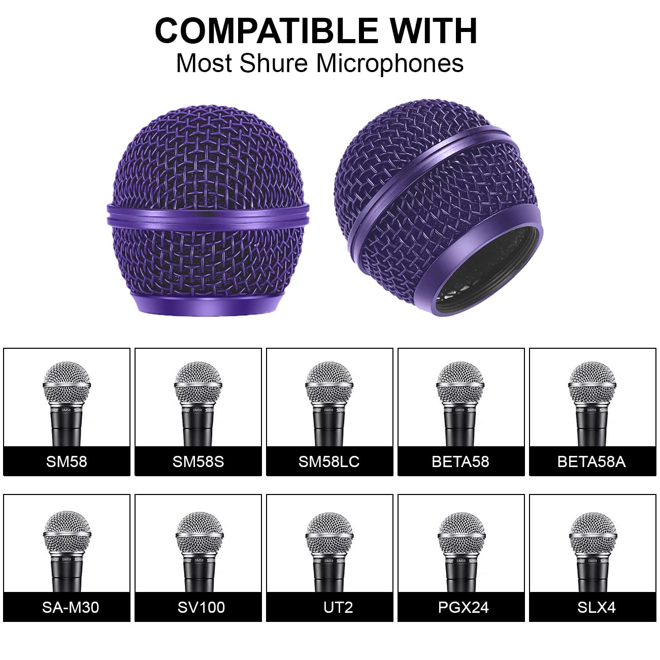 Microphone Head Replace, Steel Mesh Mic Grille Heads, Grille Mic Ball ...