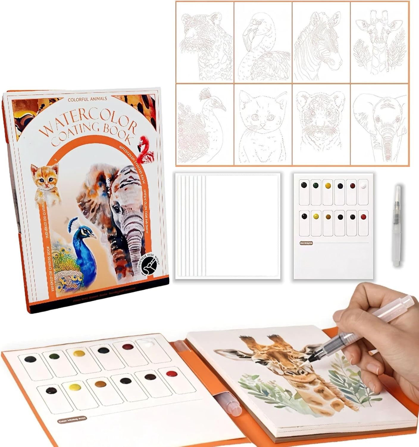 Amazon.com: Watercolor Workbook for Adults Beginner - Predrawn Coloring ...