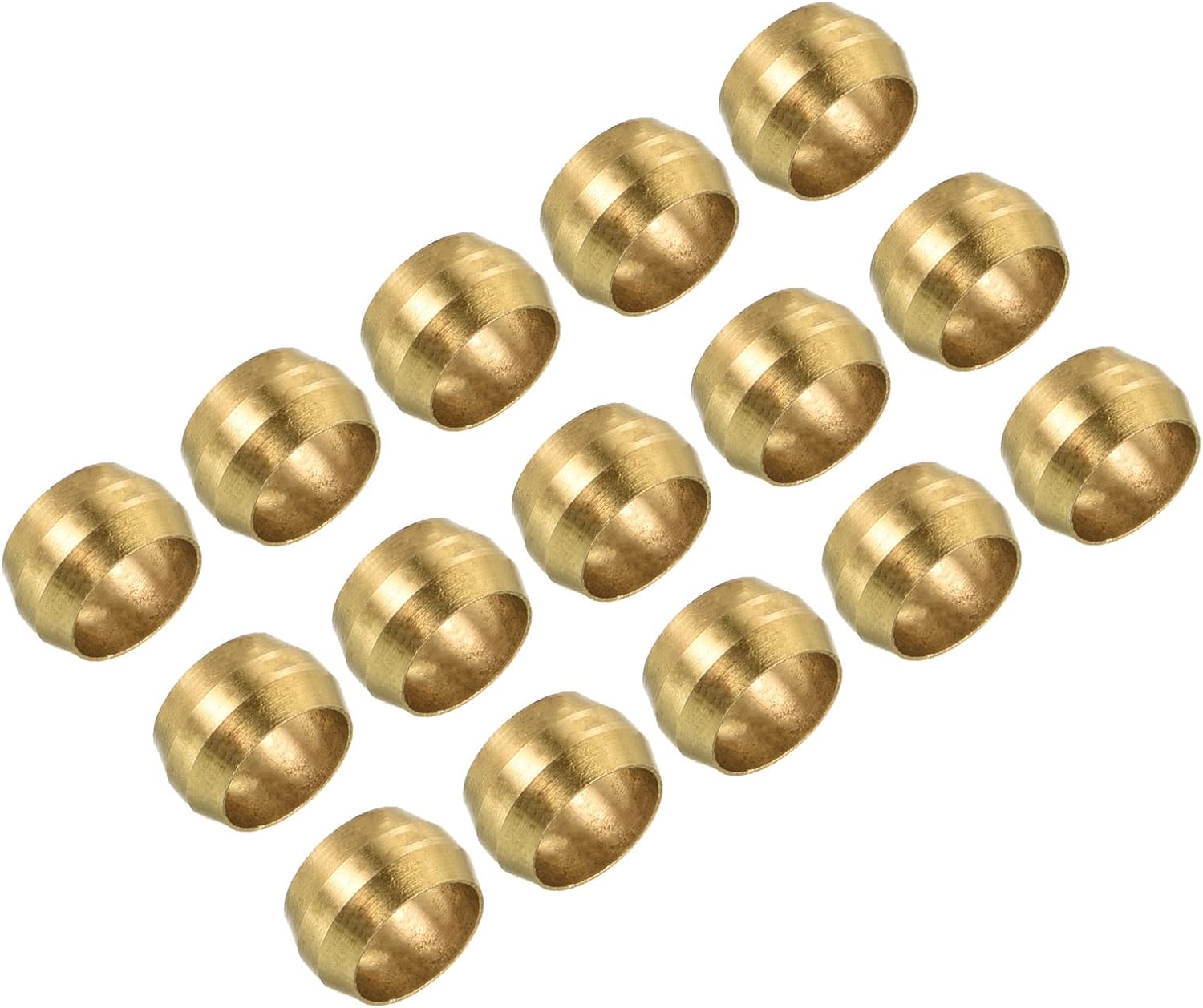 PATIKIL 6mm Tube Brass Compression Sleeve Ferrules, 10 Pack Brass ...
