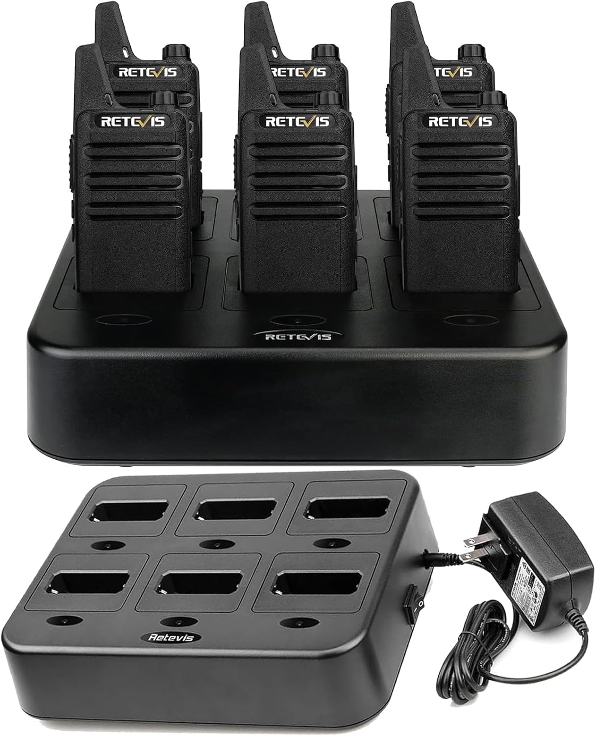 Amazon.com: Retevis RT22 Walkie Talkies(6 Pack) Bundle with Six Way ...