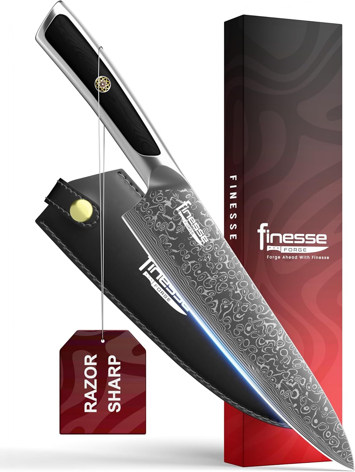 Amazon.com: Finesse Forge 8" Professional Chef Knife - 67-Layer VG10 ...