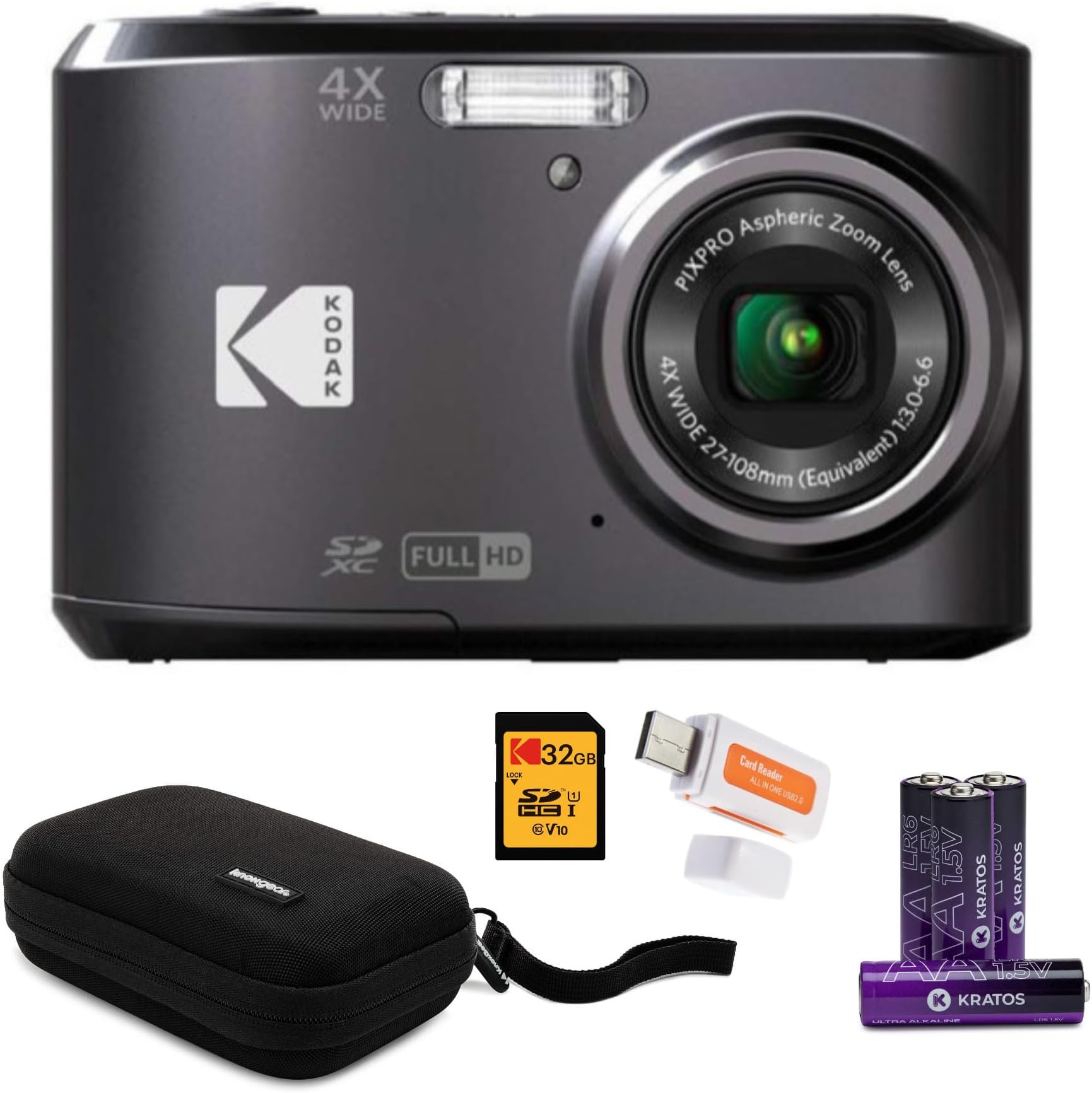 Amazon.com : Kodak PIXPRO FZ45 Friendly Zoom Digital Camera (Black ...