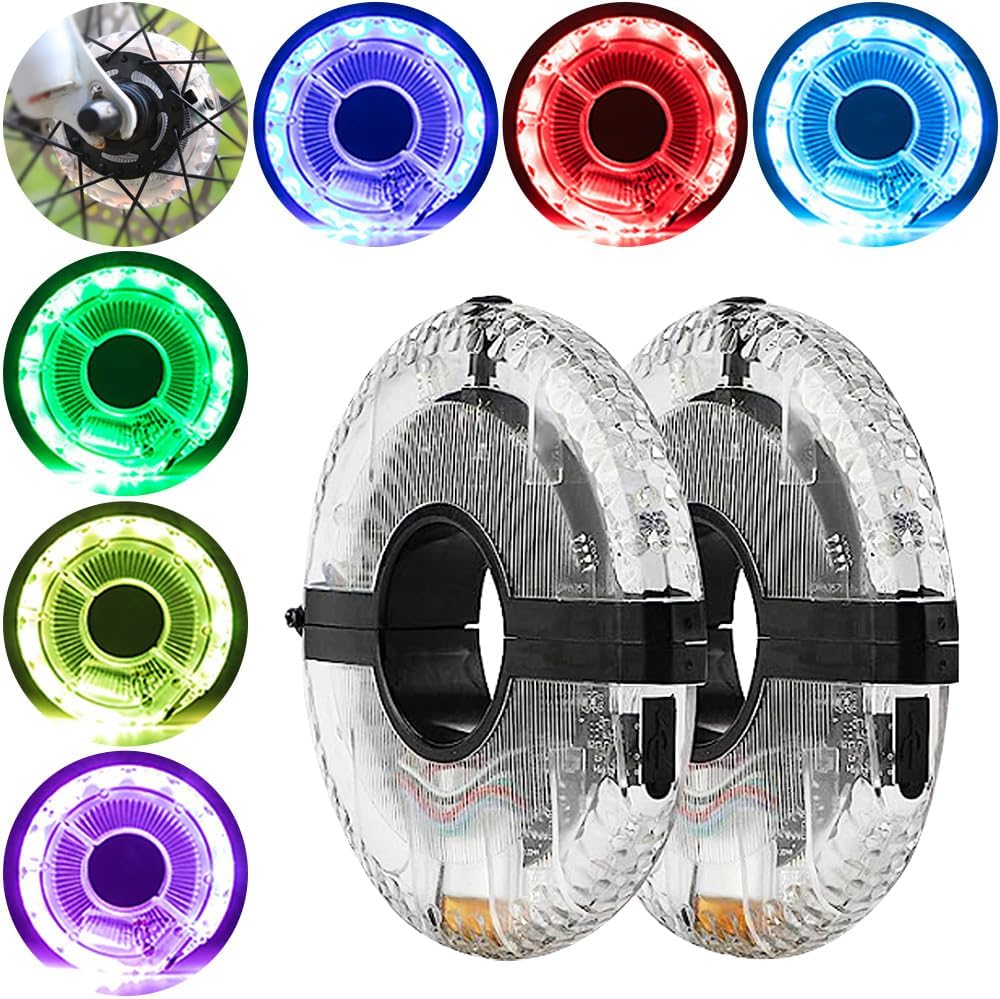 Amazon.com : Surnuo Cycling Hub Lights (for Hub Dia. Below 39mm) USB ...