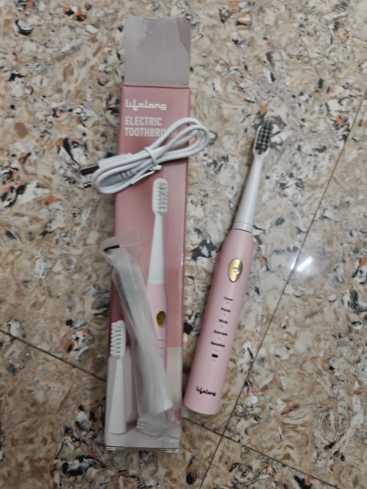 Lifelong Rechargeable Toothbrush for Adults - Smart Brush with 5 Cleaning Modes & Smart Auto ...