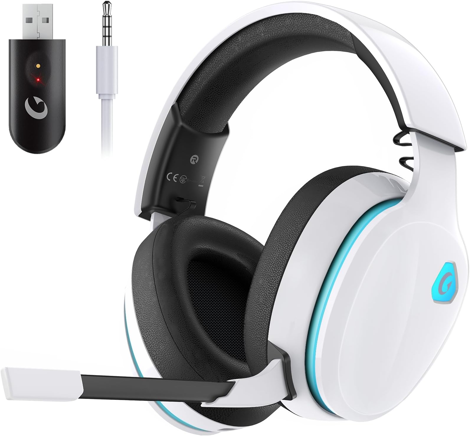 Gvyugke Gaming headset, 2.4GHz Wireless Gaming Headphone for PS5, PC ...