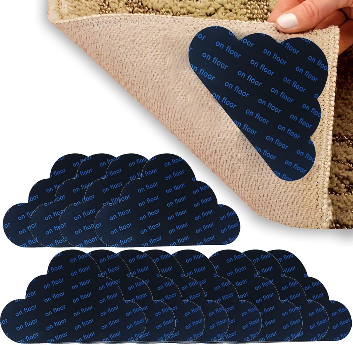 12 Pcs Rug Gripper for Laminate Floor Anti-Slip Rug Sticker Cloud ...