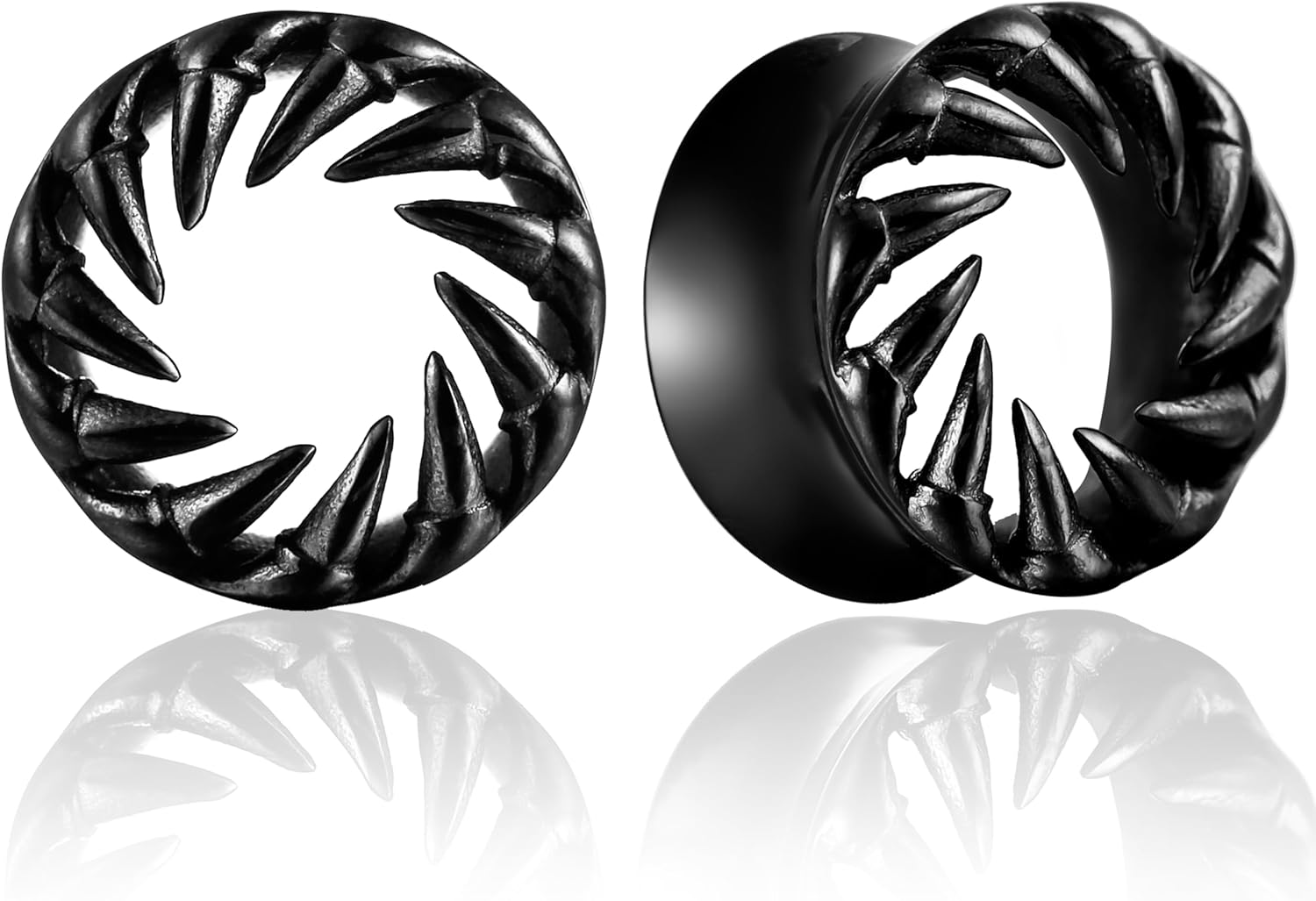 Amazon.com: LADEMAYH 2Pcs Stylish Spiked Ear Gauges Plugs Tunnels ...