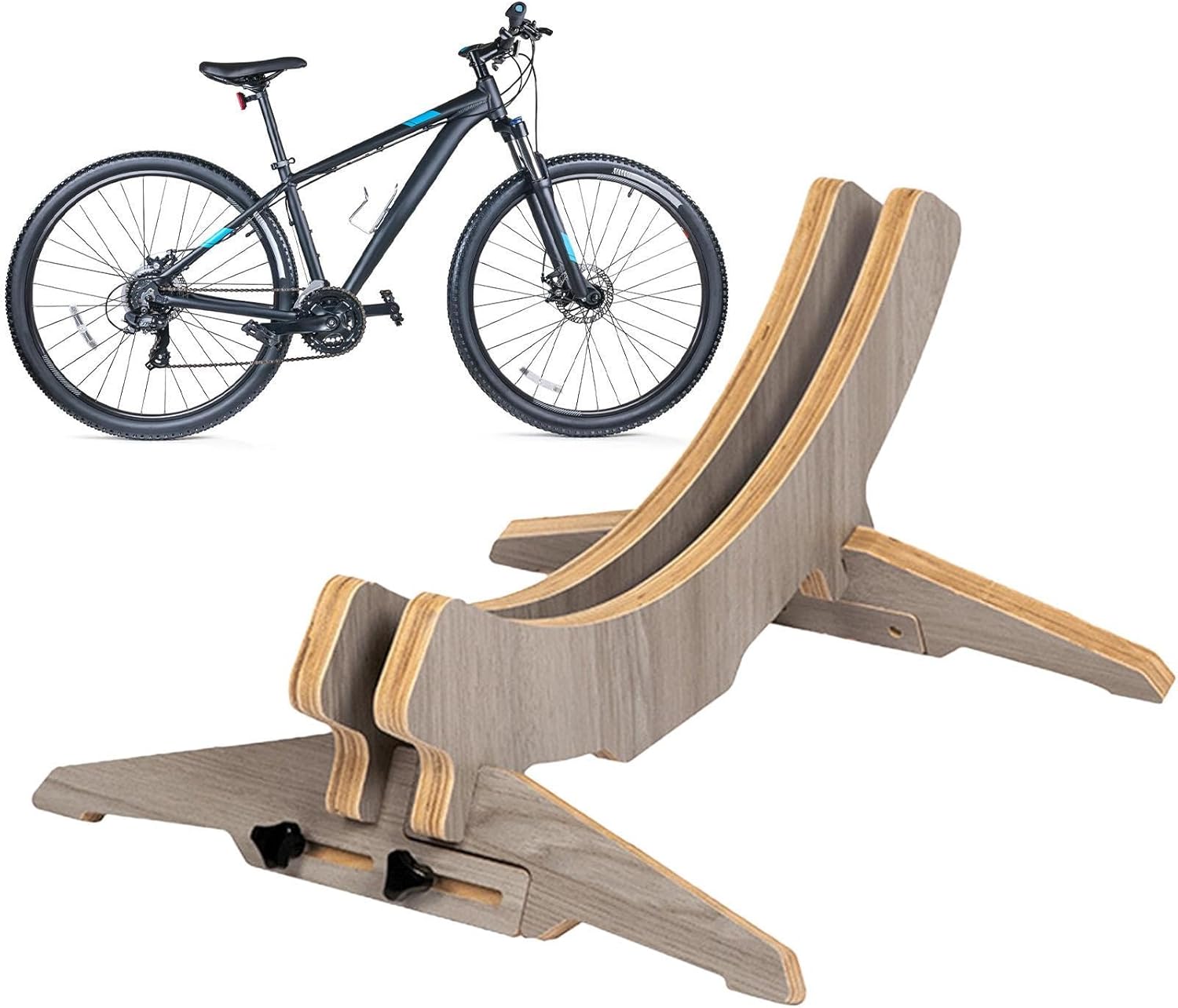Hirara Wooden Bicycle Stand, Single Bike Floor Stand, Single Bike Rack ...