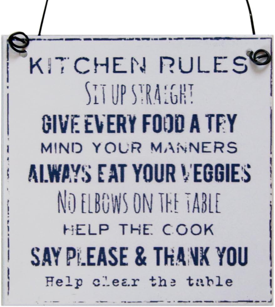 Metal House Rules Sign ~ Kitchen Rules Plaque : Amazon.co.uk: Home ...