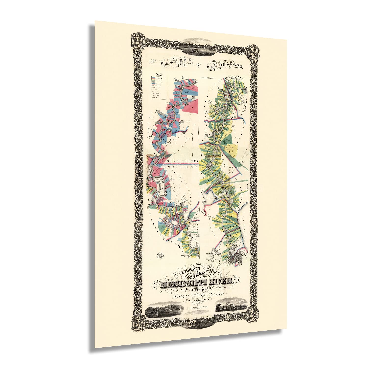 Buy HISTORIX Vintage 1858 Lower Mississippi River - 24x36 Inch Vintage ...