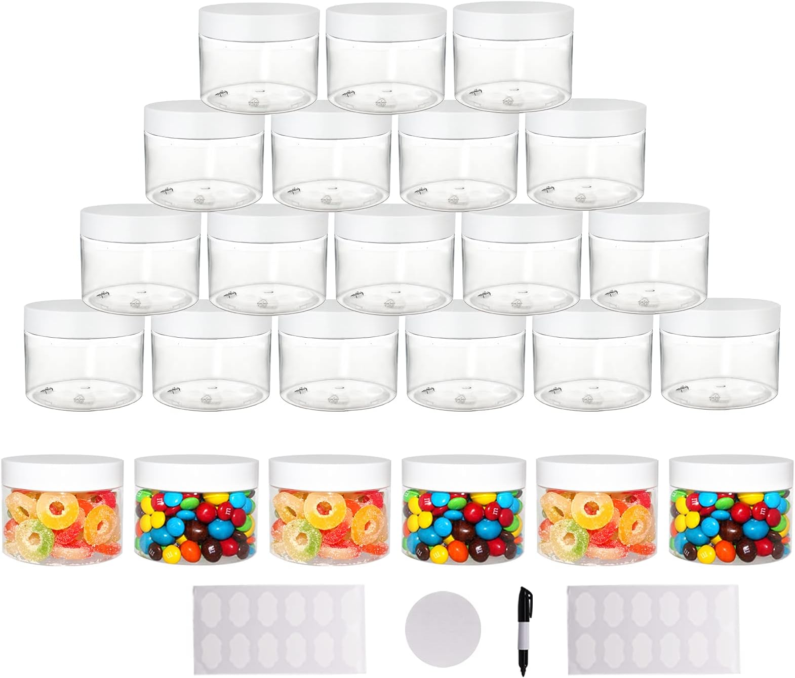 Amazon.com: YUENPUN 30 Pack 10 OZ Slime Containers with White Lids ...