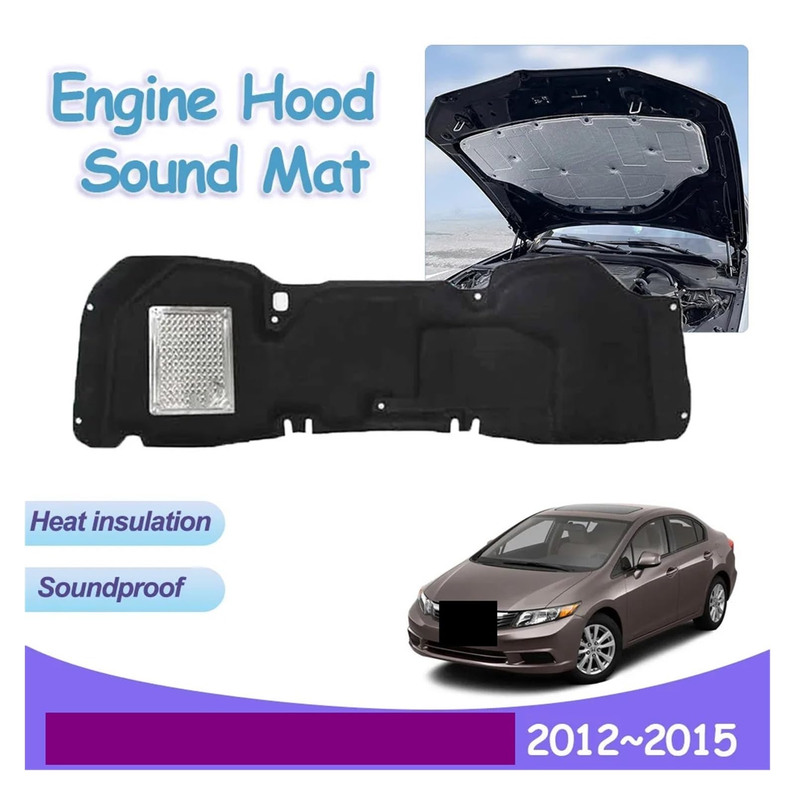 Dei Sound Insulation Cotton Hood Insulation Pad For Honda Civic 2012 ...