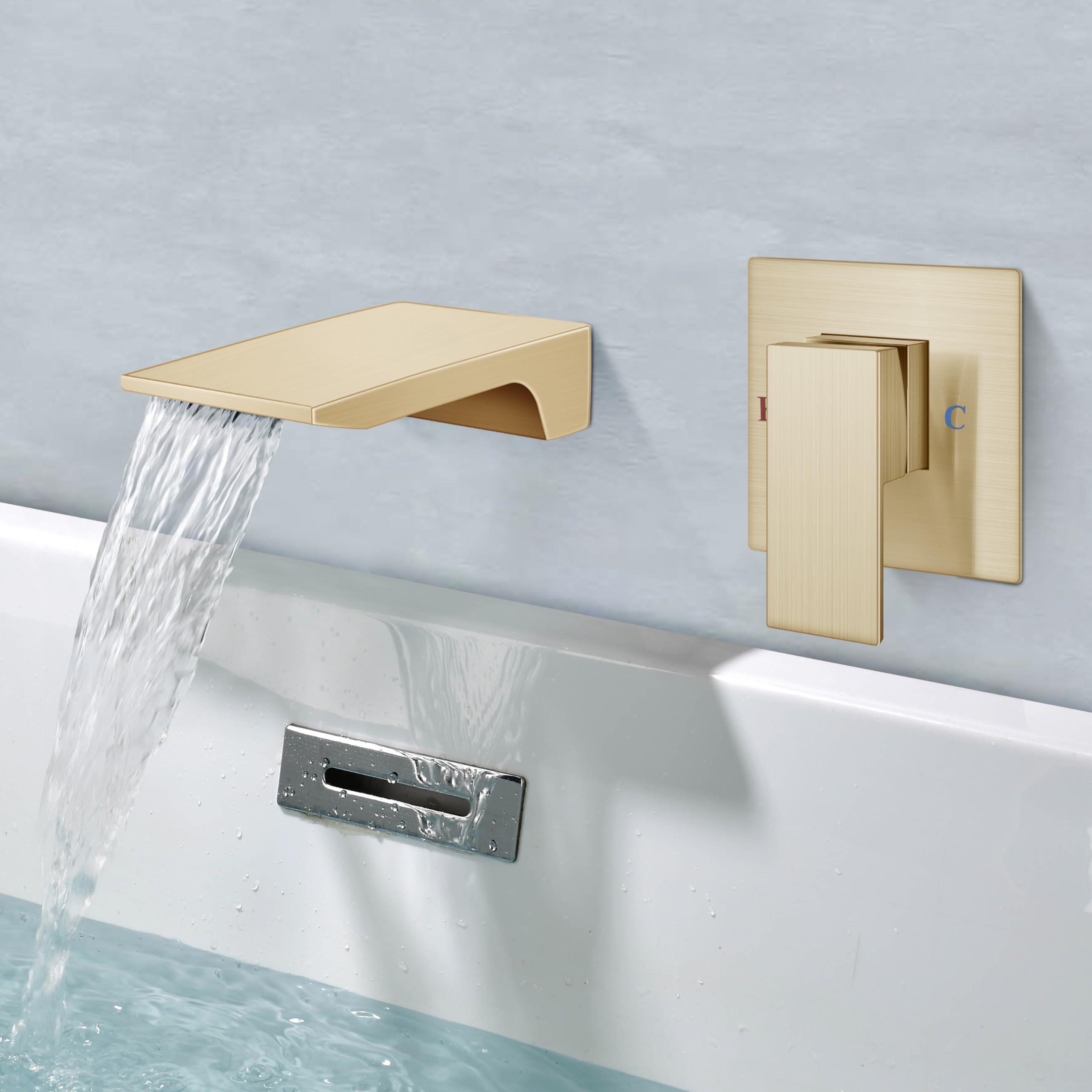 Aolemi Wall Mount Bathroom Faucet Single Handle Wall Mounted Tub Filler ...