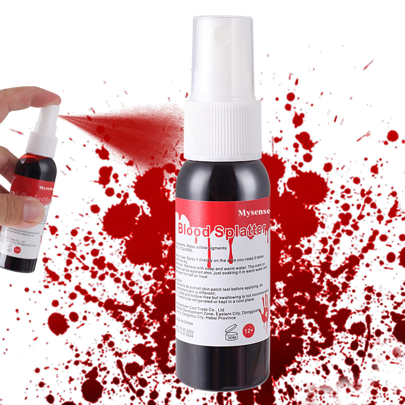 Mysense Fake Blood,1 Oz(30ml)Fake Blood Spray,Halloween Liquid Blood ...