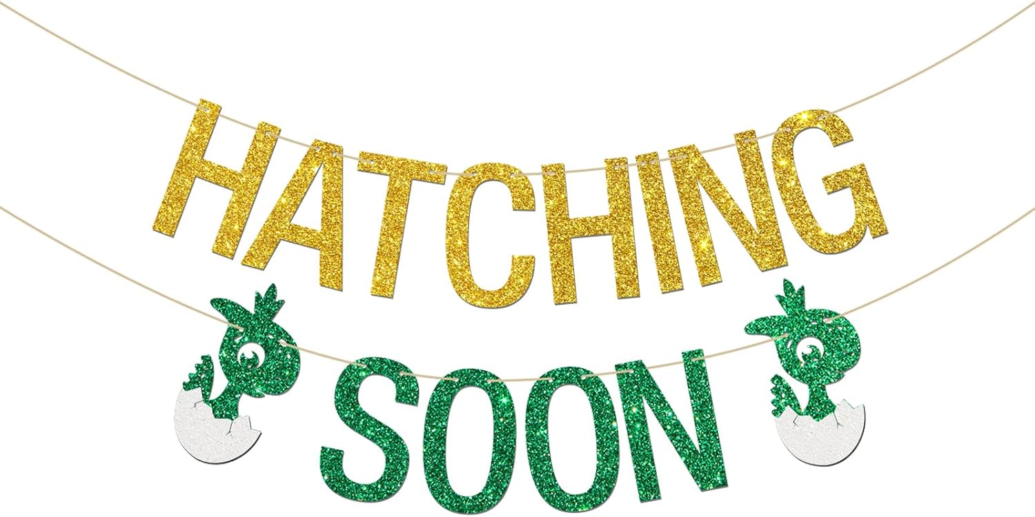 Amazon.com: INNORU Hatching Soon Banner, Dinosaur Theme Baby Shower ...