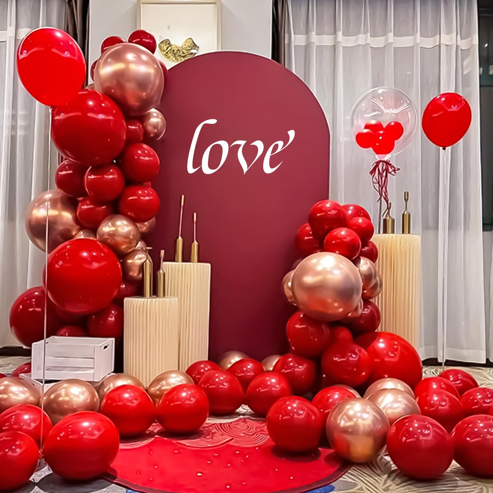 Snapklik.com : RUBFAC 120pcs Ruby Red Balloons 12 Inches Dark Red ...