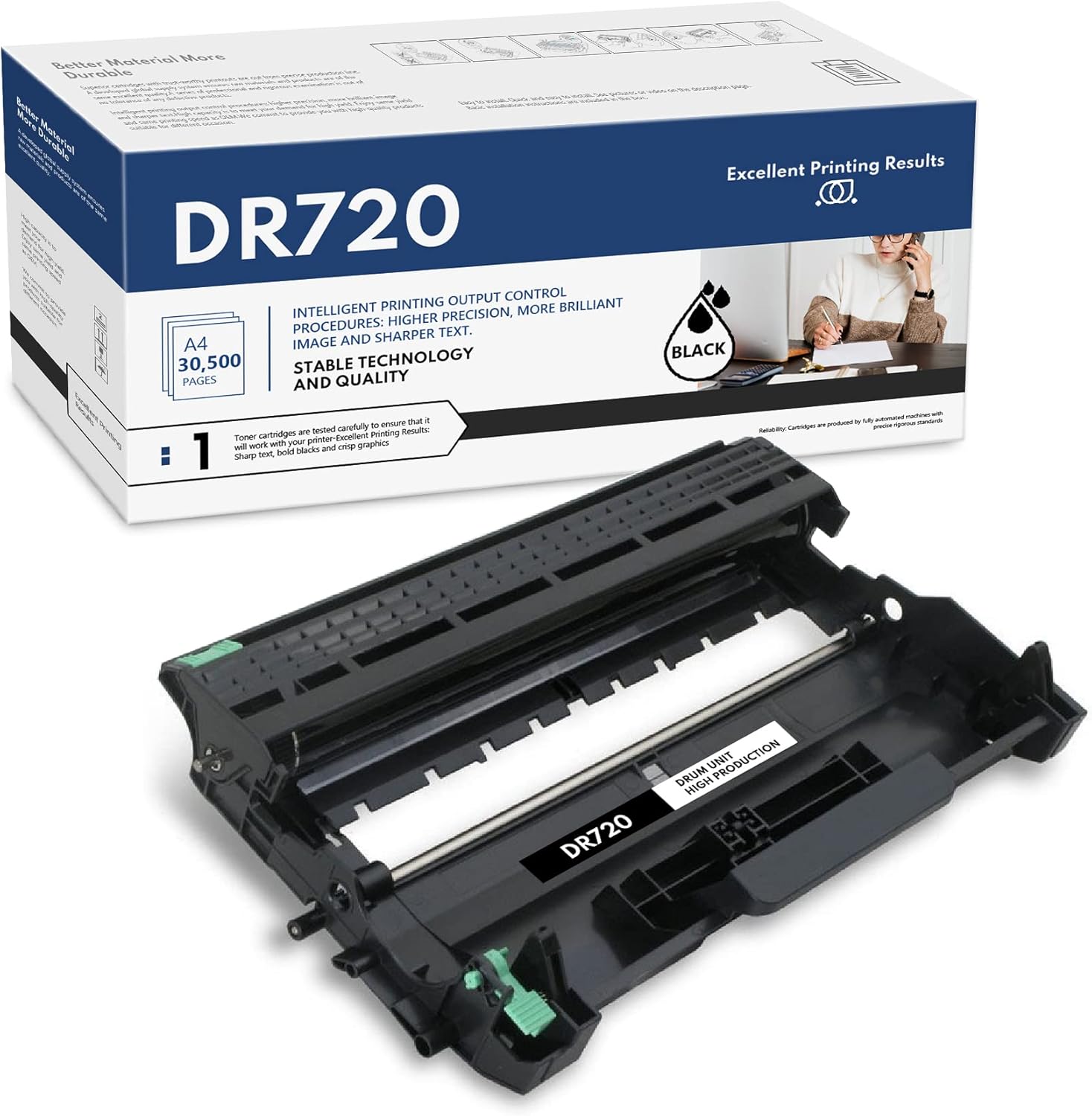 Amazon.com : 1 Pack Black DR720 Drum Unit Compatible DR-720 Drum ...