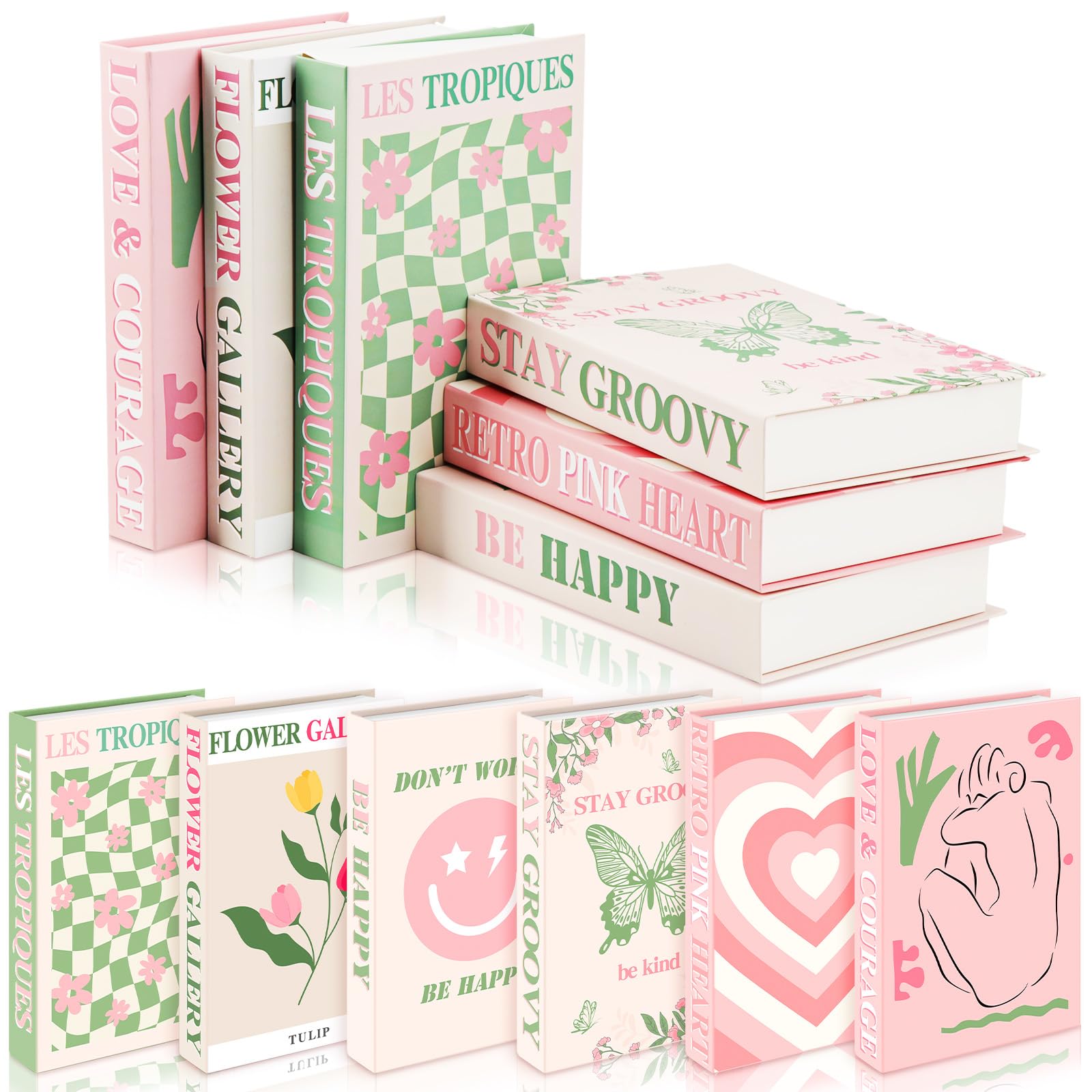 Amazon.com: Honoson Preppy Room Decor Aesthetic, Decorative Books ...