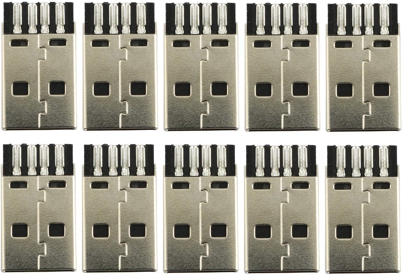 Amazon.com: uxcell 10PCS USB 2.0 Type A Male Socket Connector Jack Port ...
