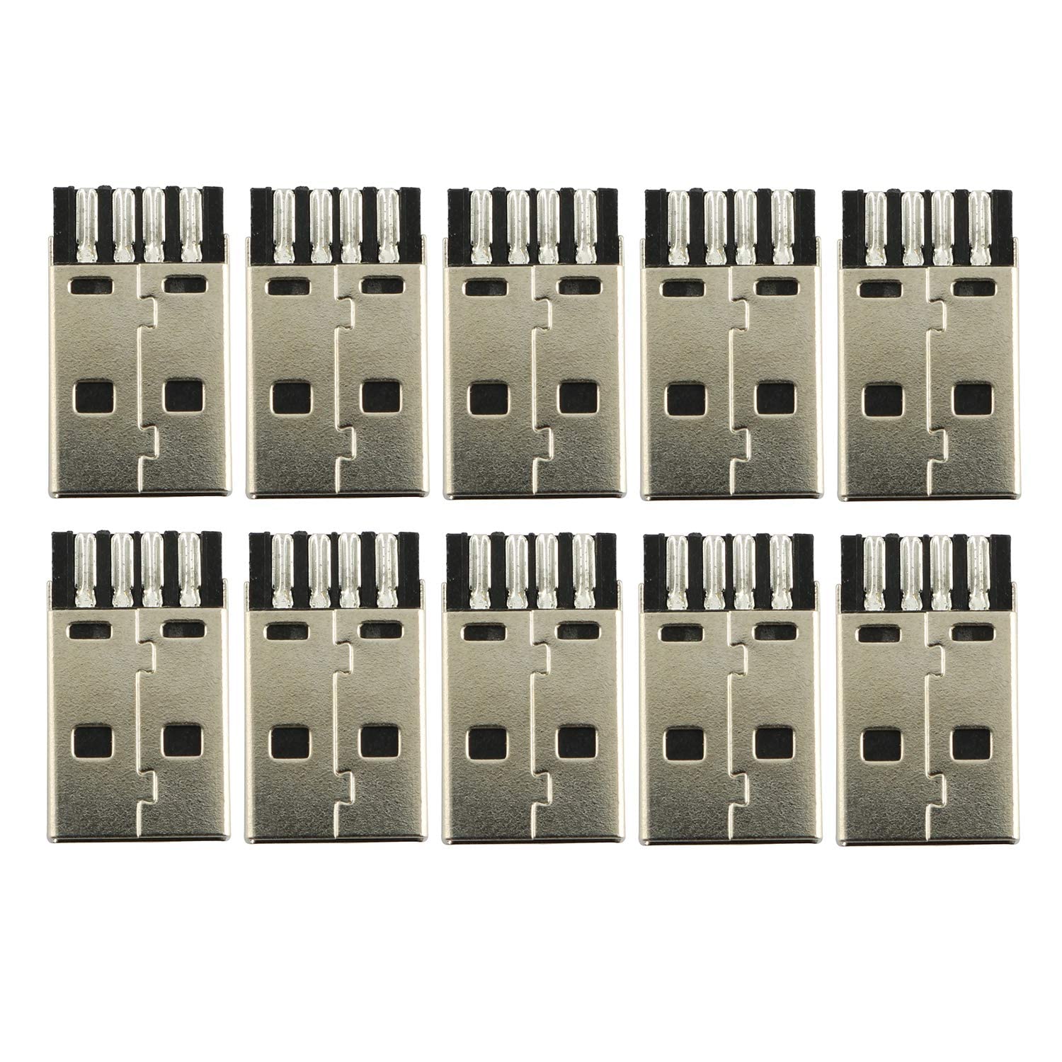 Amazon.com: TAODAN 10pcs USB 2.0 Male Port Connector Solder Jacks USB ...
