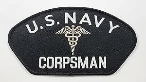 Amazon.com: U S Navy Corpsman with Caduceus Patch - Vivid White and ...