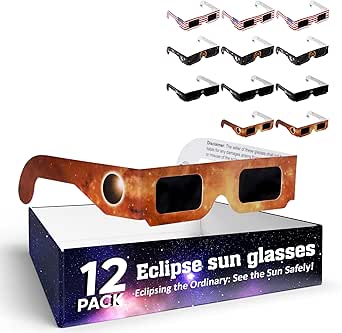 Amazon.com: Solar Eclipse Glasses Approved 2024,CE & ISO Certified ...