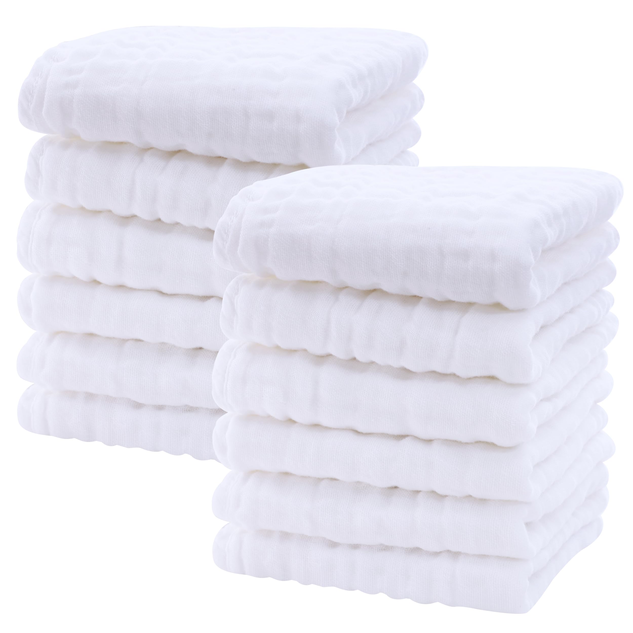 Amazon.com : SWEET DOLPHIN 12 Pack Baby Muslin Washcloths - Soft Face ...