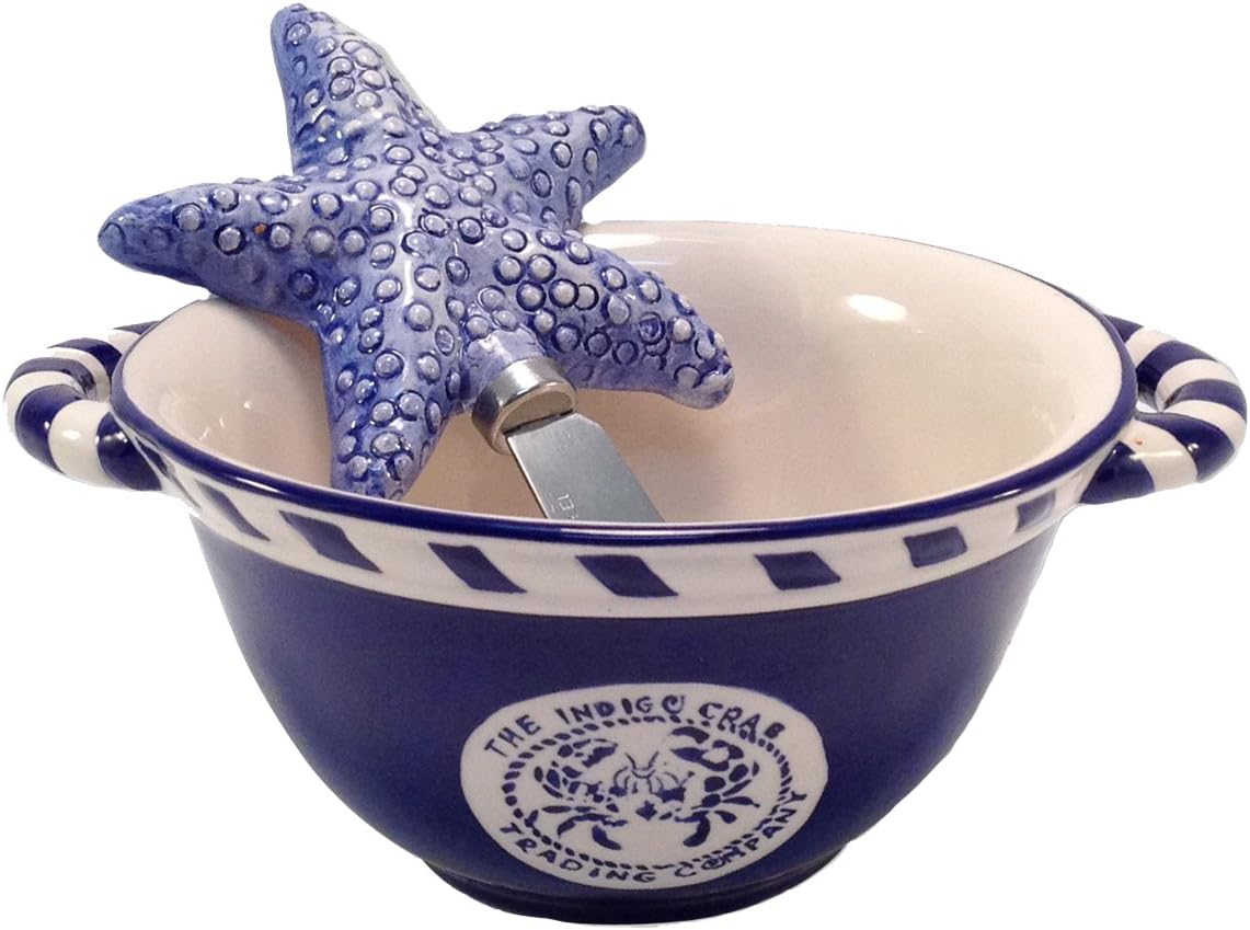 Amazon.com: Blue Sky Ceramic Sky Ceramic Starfish Butter Bowl, 6 x 5 x ...