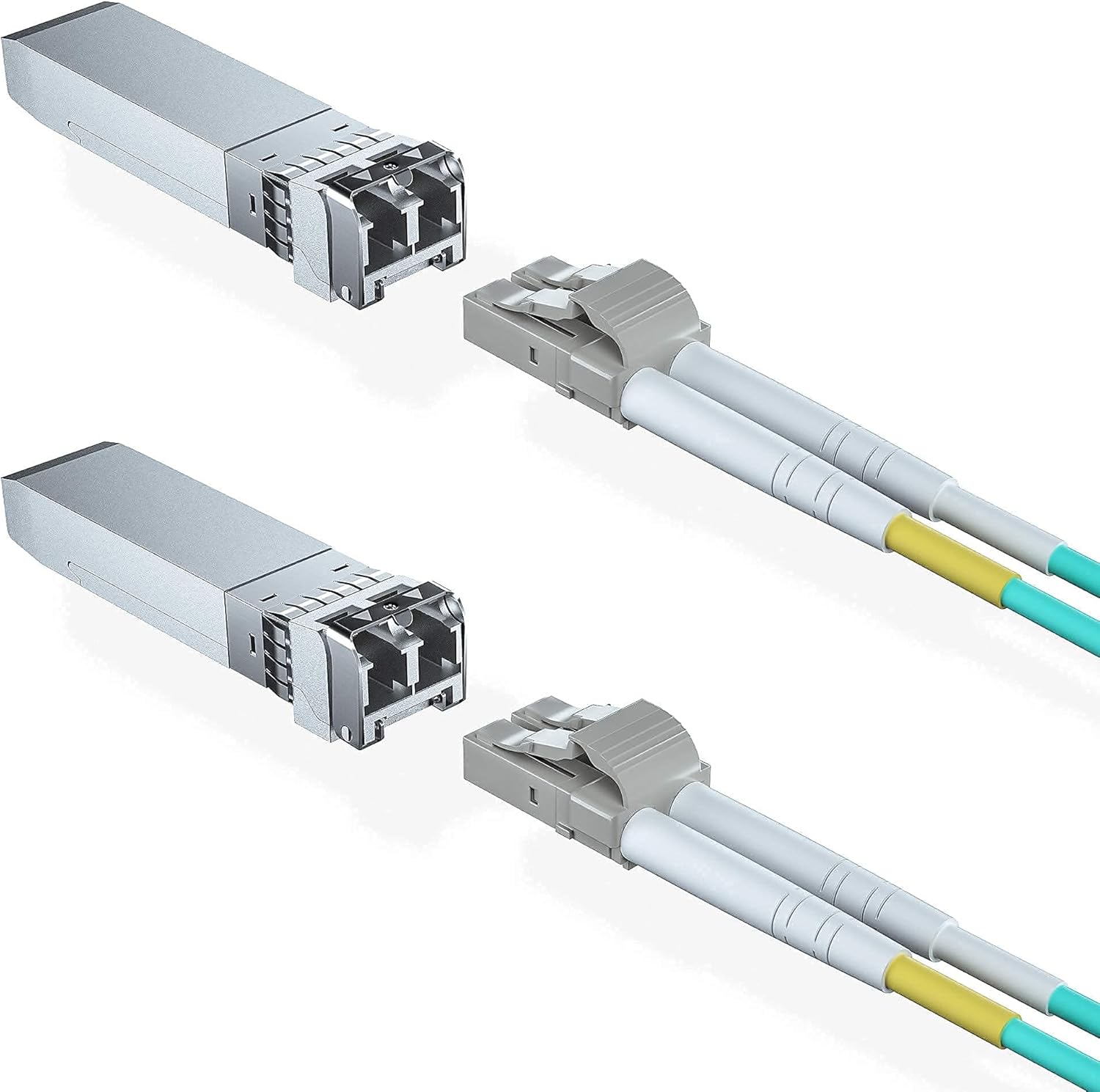Amazon.com: 2 Pack 10G SFP+ SR Transceivers with 1m OM3 LC to LC Fiber ...