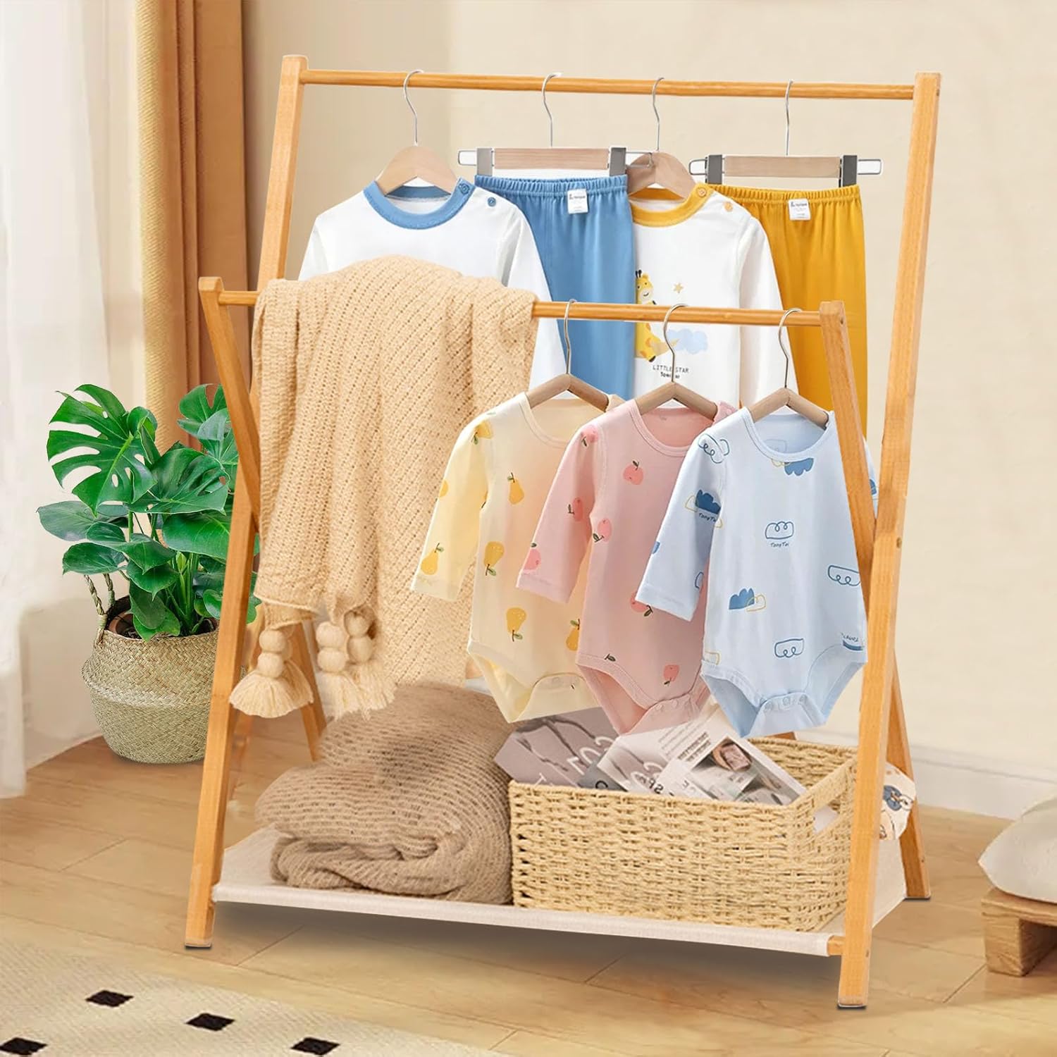 Amazon.com: Hrnesach Kids Dress Up Rack Clothing Rack with Hanging Rods ...