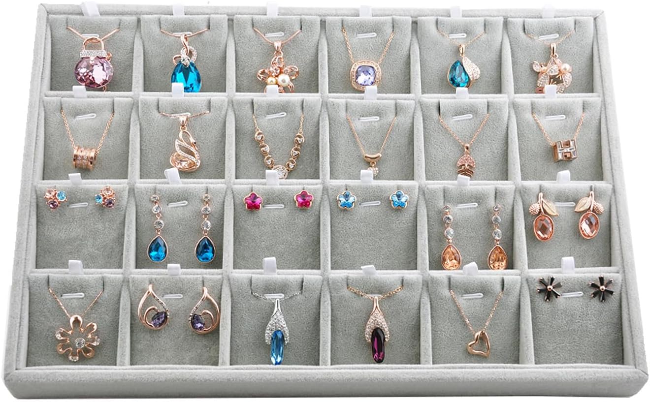 Amazon.com: DIOMMELL Set of 9 Stackable Velvet Jewelry Trays Organizer ...