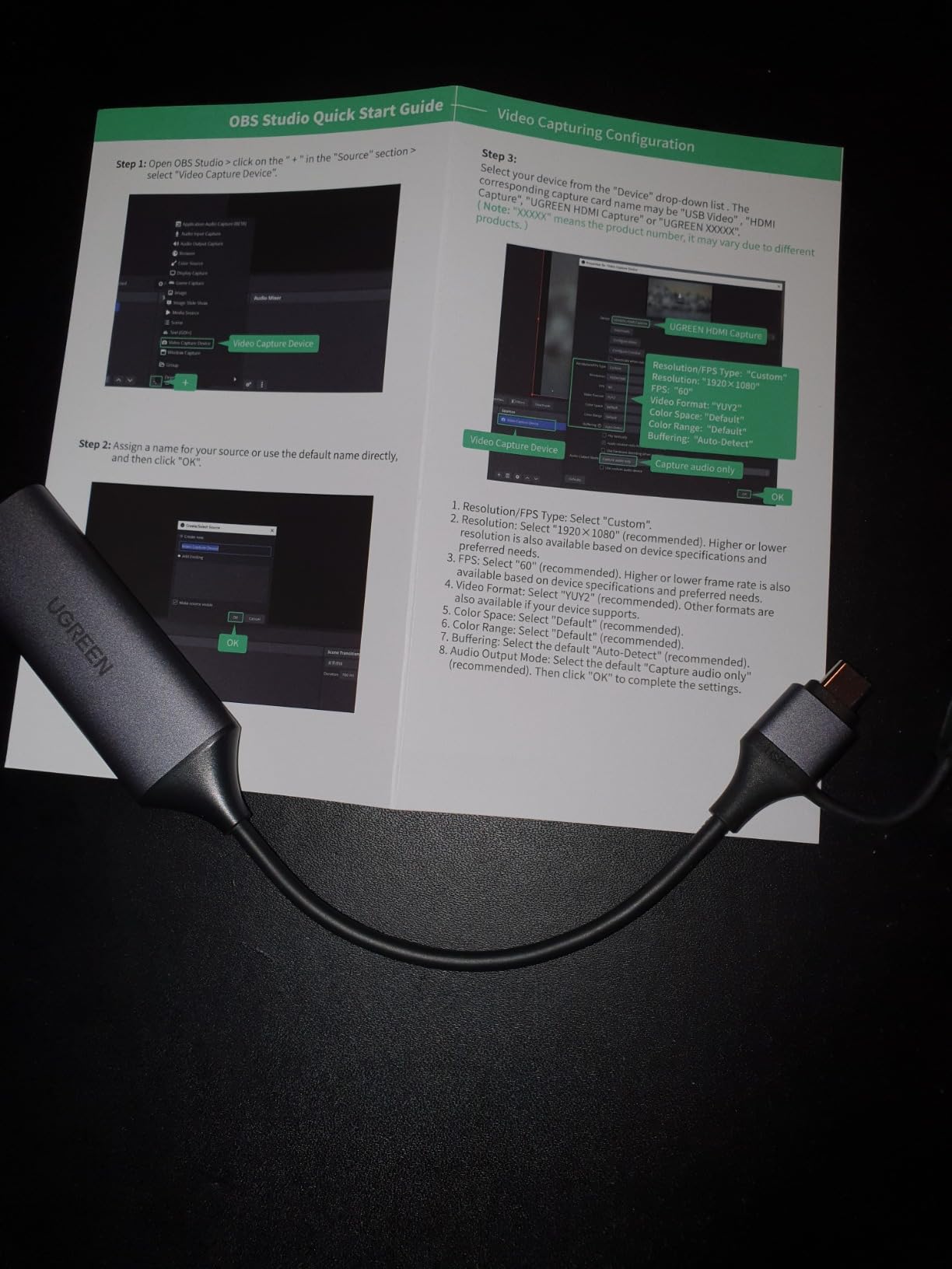 UGREEN Video Capture Card HDMI to USB Type C Capture Device 1080P 60FPS ...