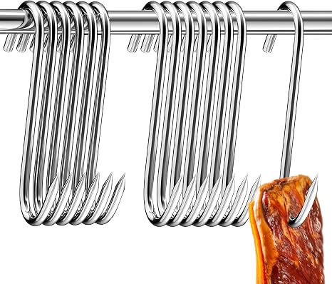 NEUSID Meat Hooks, 20 PCS S-Shaped Smoking Hooks Stainless Steel ...