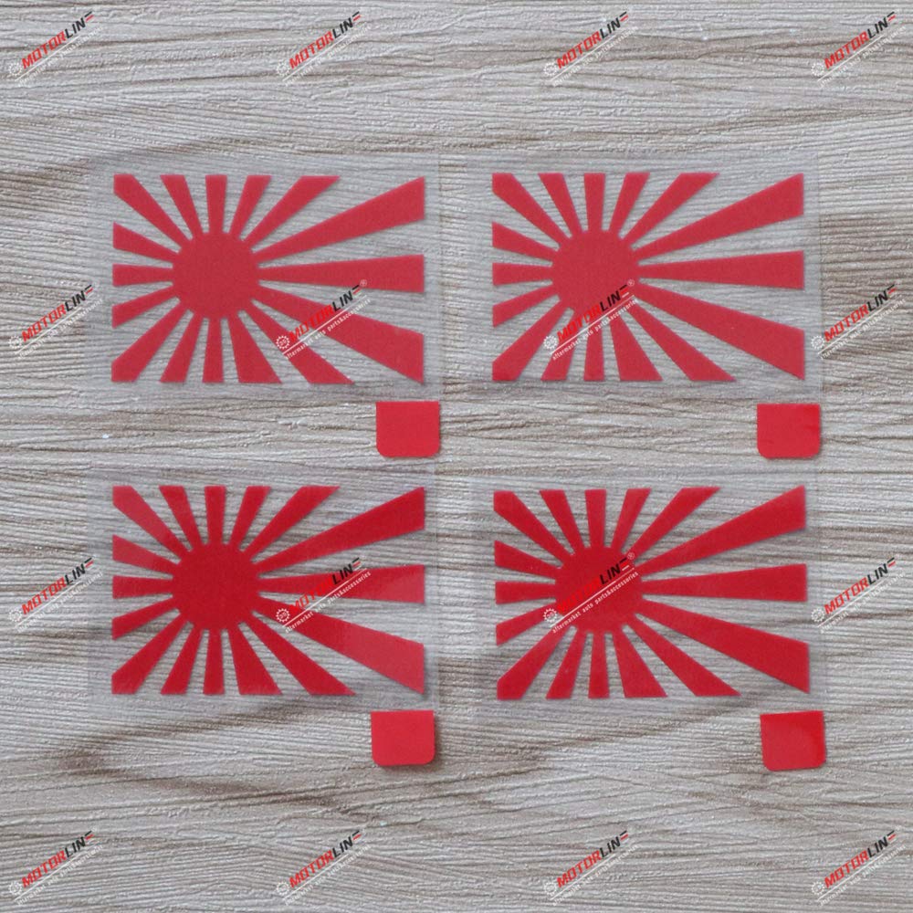 Amazon.com: 4X red 2'' Japanese Rising Sun Decal Sticker JDM Japan Car ...