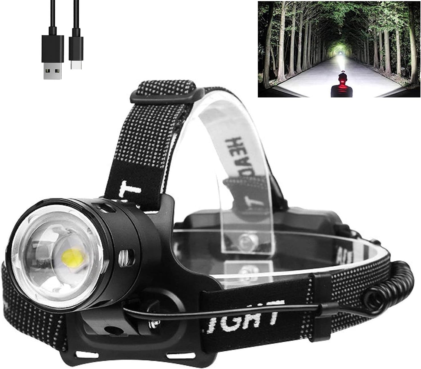 Amazon.com: DBFWHNO LED Headlamp Flashlight, Super Bright 50000 Lumens ...