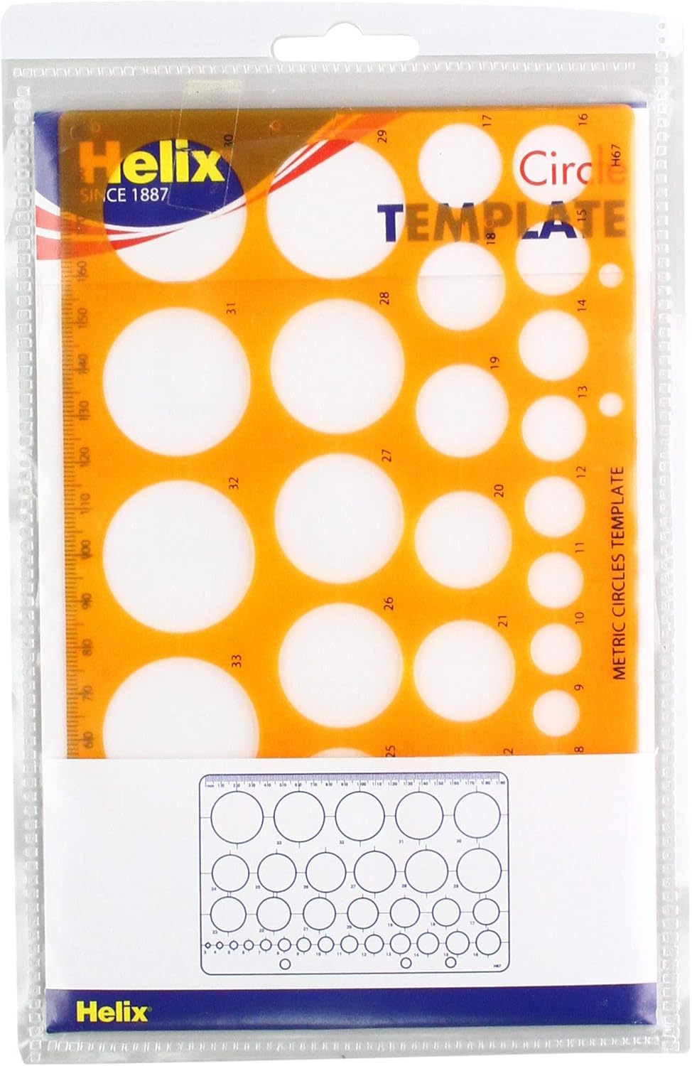 Helix Circle Stencil Template, Translucent Orange : Amazon.co.uk ...