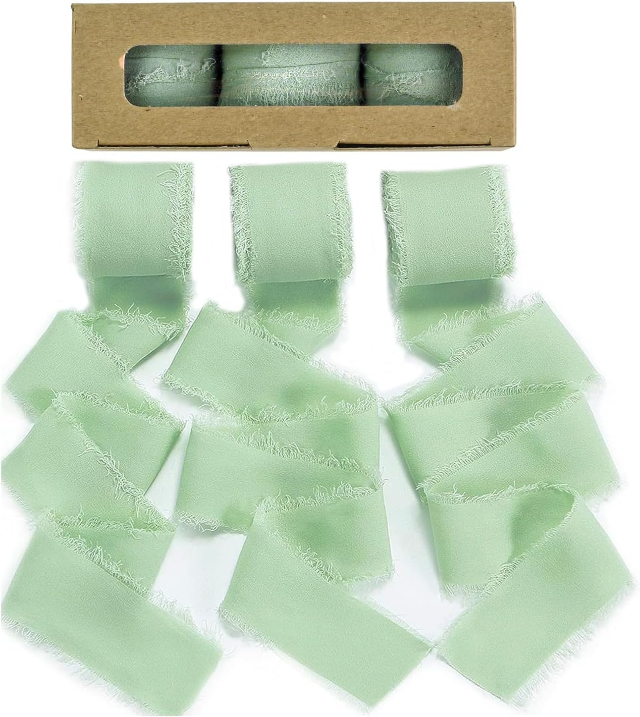 Amazon.com: 3 Rolls Sage Green Chiffon Ribbon 1.5" X 7yd, Handmade ...