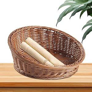 Bread Display Basket | Slanted Wicker Basket for Bread Fruits Storage ...
