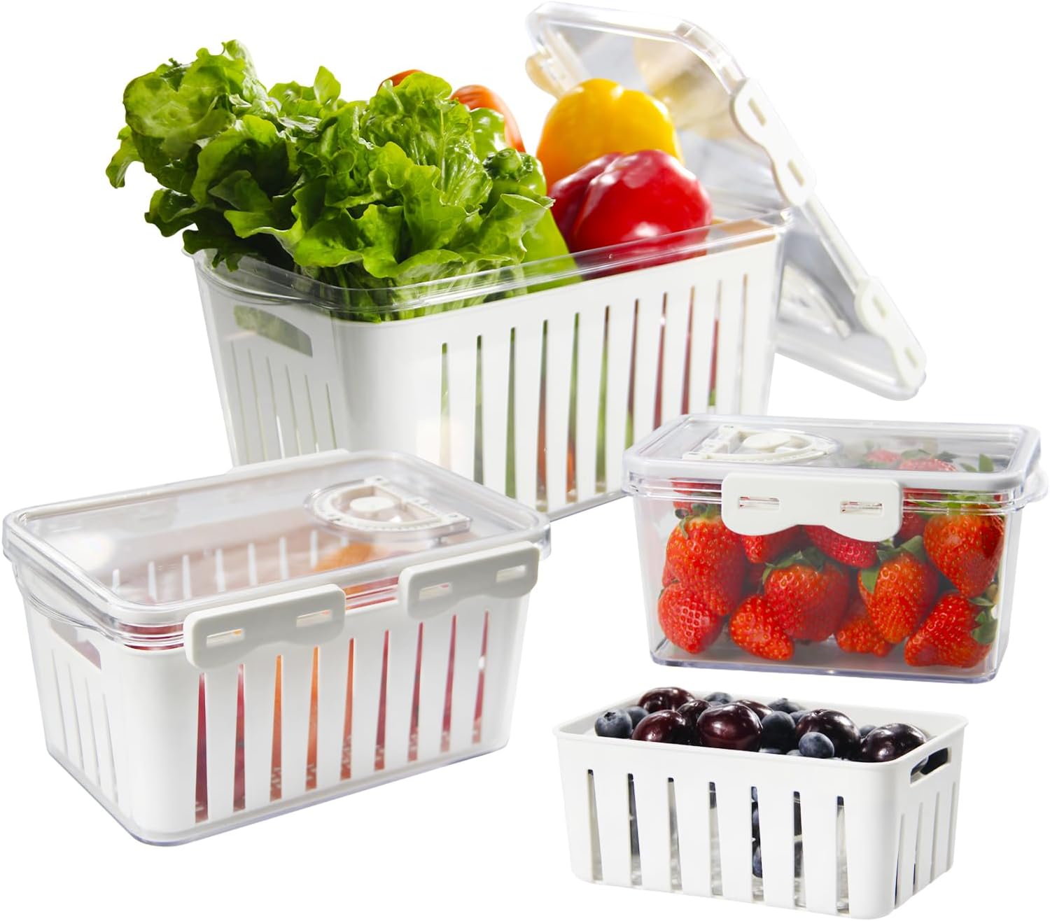 Amazon.com: Oiperiey 3-Pack Fridge Vegetable and Fruit Storage ...