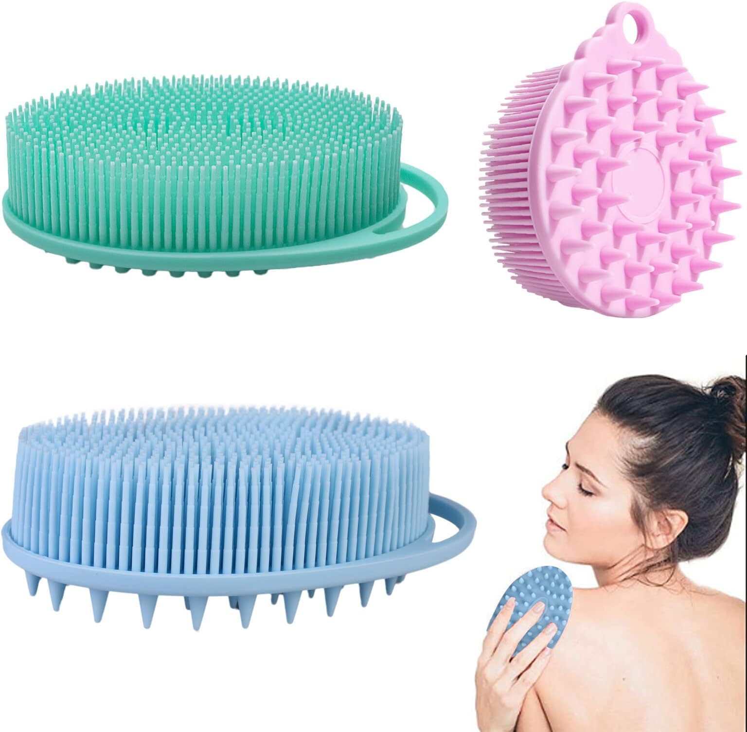 Amazon.com : NASHARIA Silicone Body Scrubber: 3 PCS Silicone Loofah ...