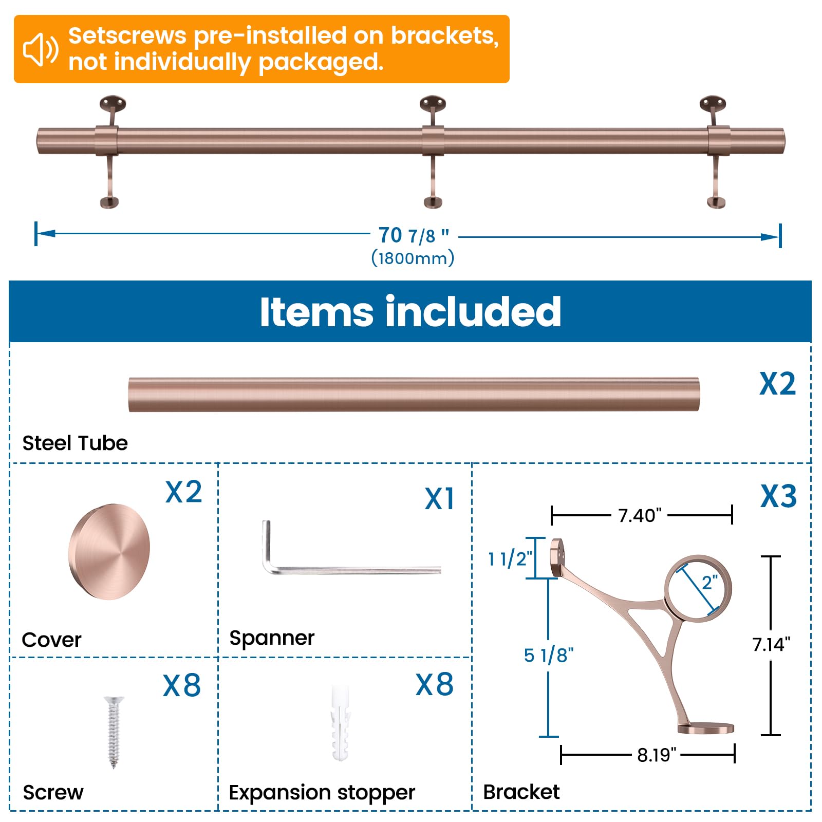 Snapklik.com : 6ft Bar Foot Rail Kit Undercounter Mount Hardware And ...