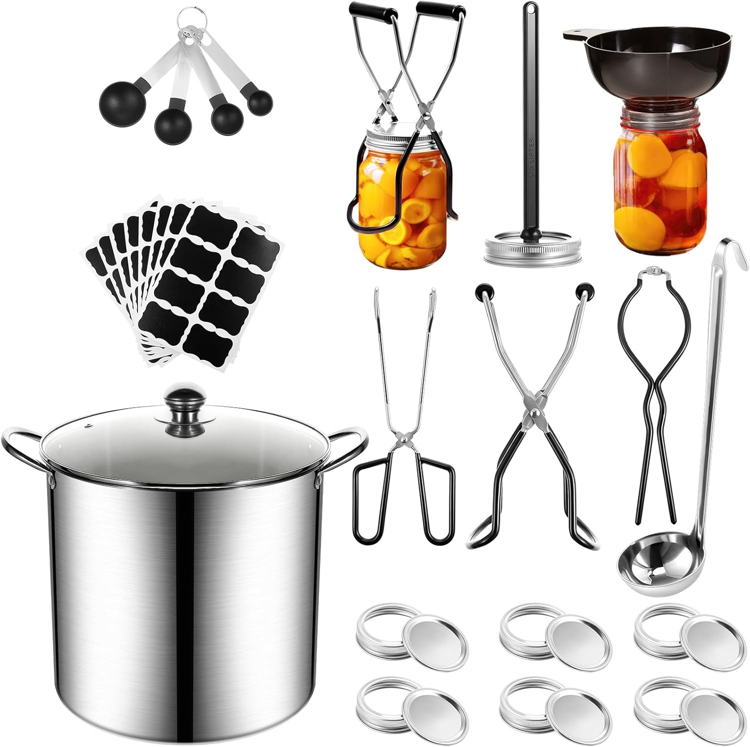 Amazon.com: Funnymoom 22 Pcs Canning Supplies Starter Kit 21.5 Qt ...