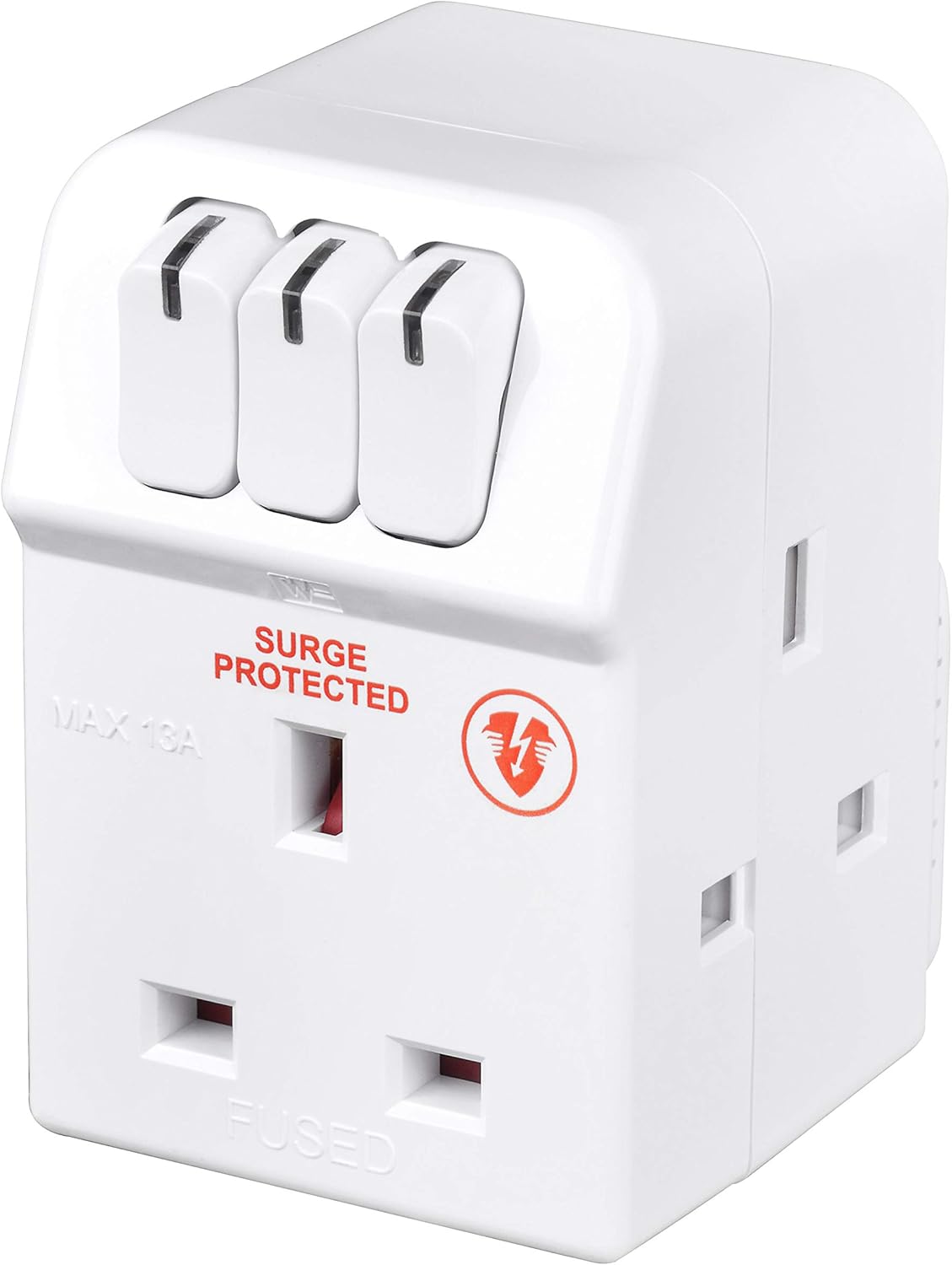 Masterplug Three Socket Surge Protected Adaptor with Individual ...