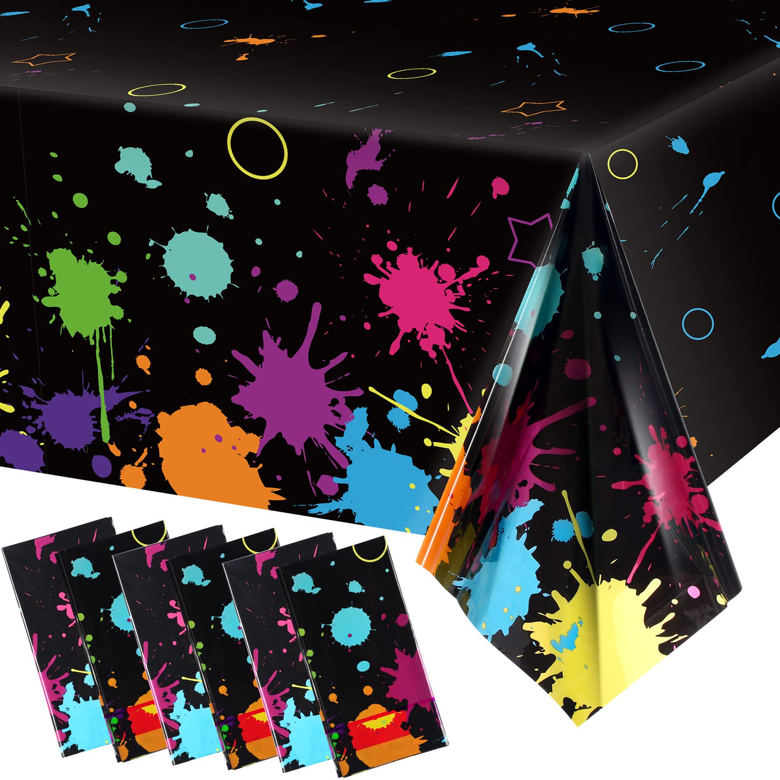 Amazon.com: Glow Party Table Covers Neon Party Tablecloths 108 x 54 ...