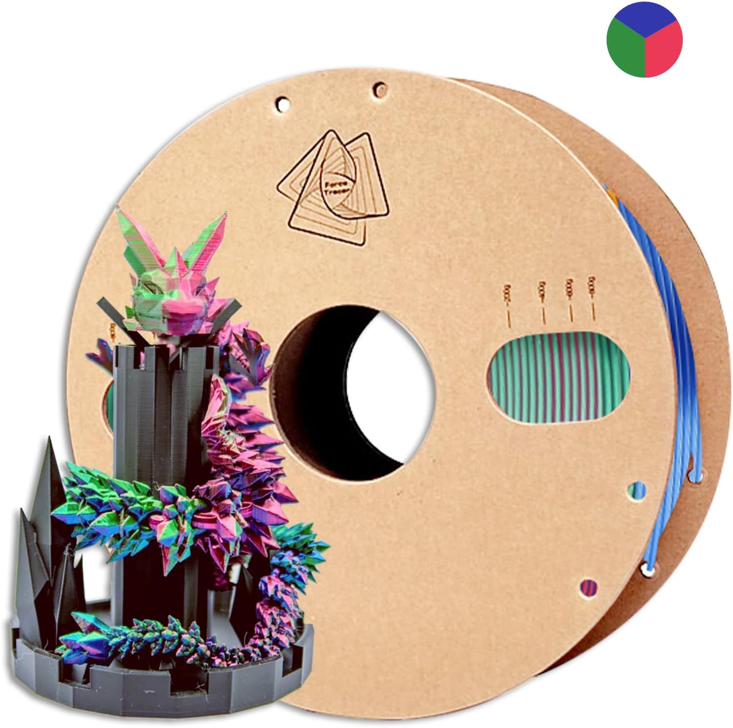 Amazon.com: Tri-Colors PLA 3D Printer Filament 1.75mm, Rainbow Filament ...