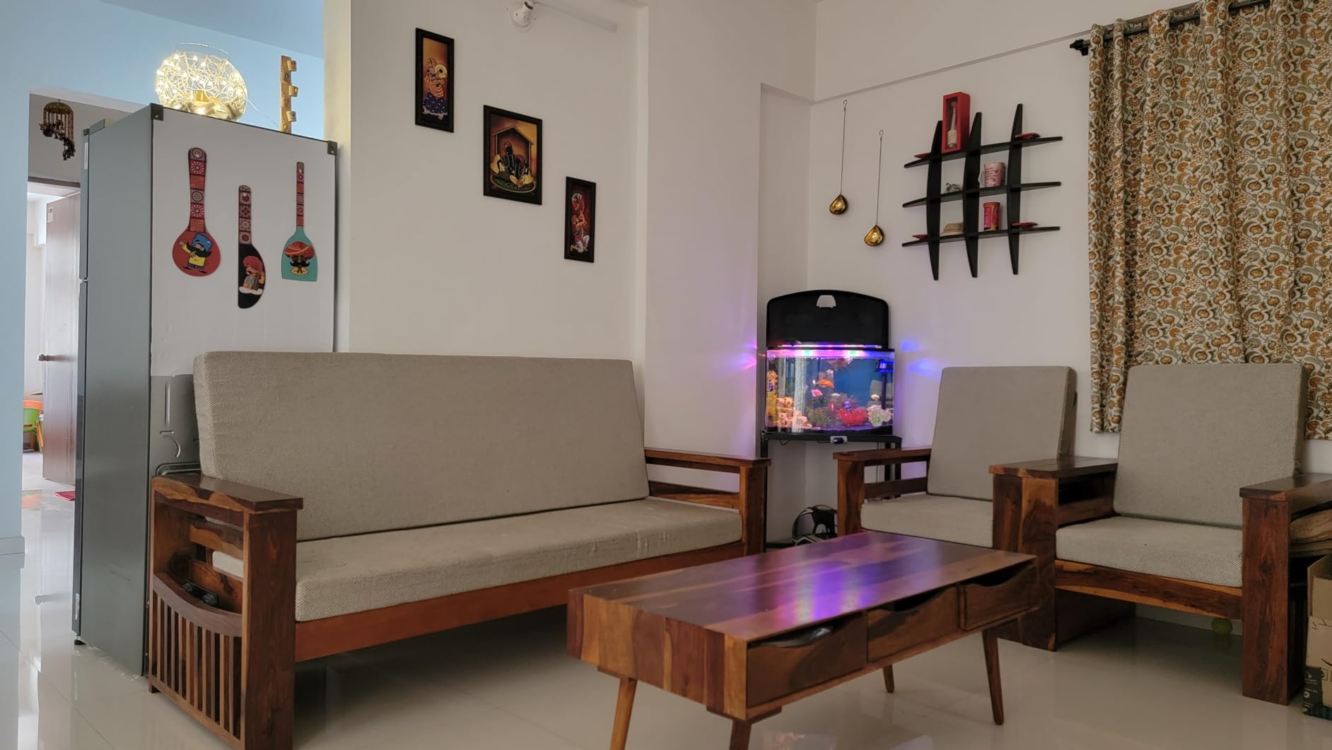 VAARDAN ARTS AND CRAFTS Solid Wood Center Coffee Tables with Antique ...